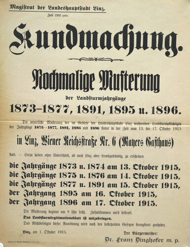 Erster Weltkrieg (1914-1918) - Forum OÖ Geschichte